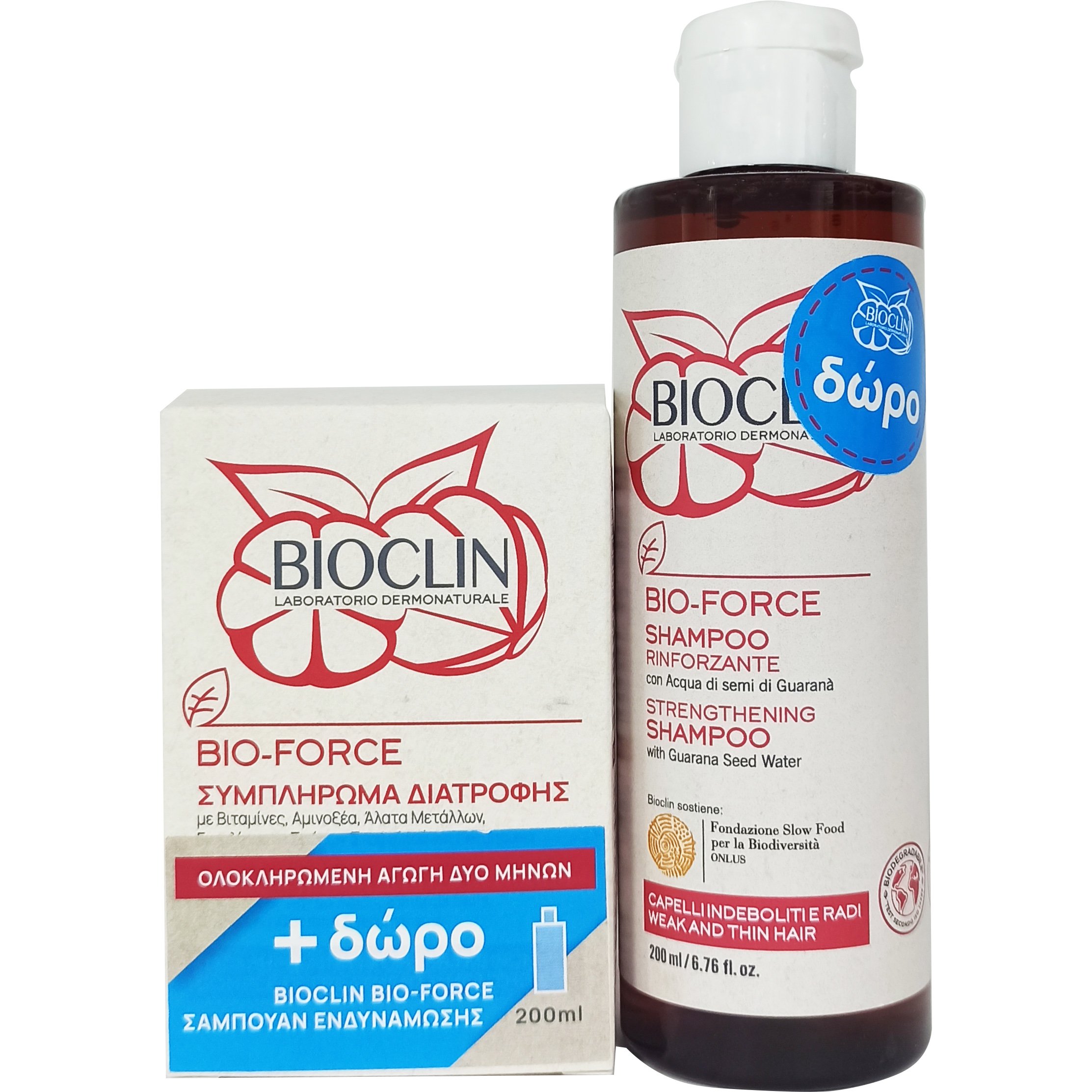 Bioclin PROMO PACK Bio-Force Food Supplement for Hair 60tabs & Подарък ...