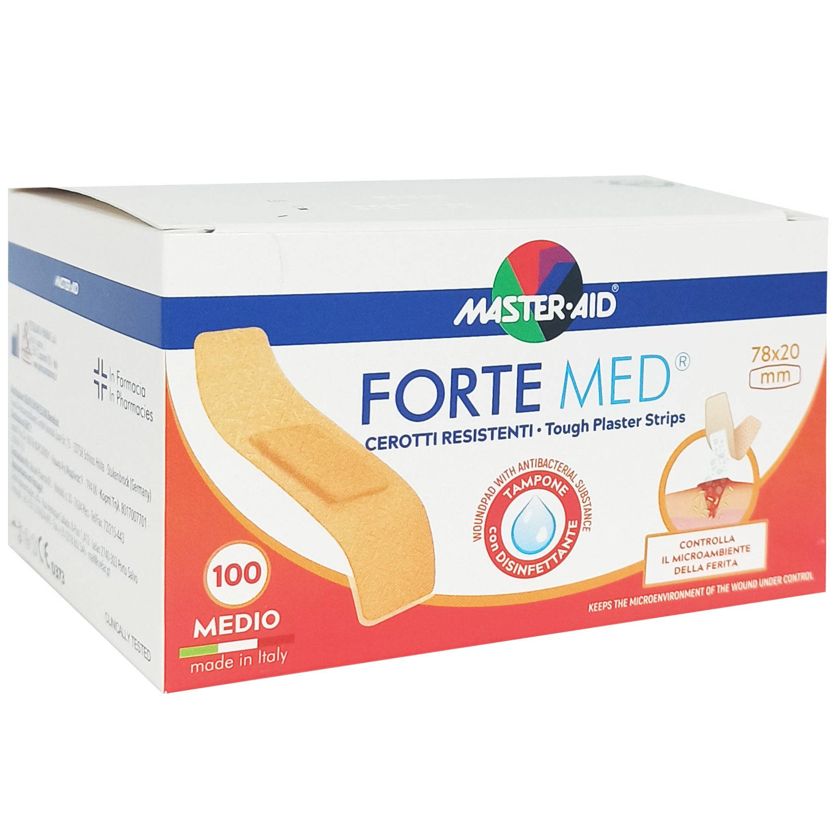 Master Aid Forte Med Tough Plaster Strips Бежово Медио 78х20мм 100 бр ...