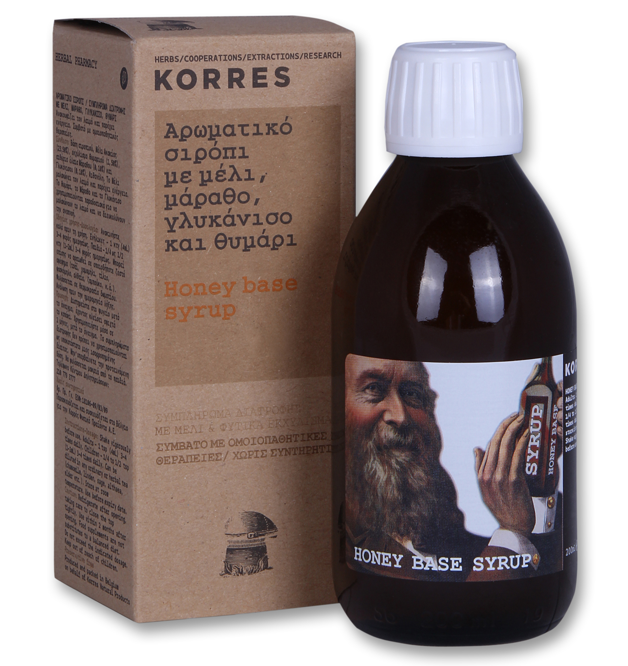 Korres Honey Base Syrup Ароматичен сироп с мед, копър, анасон и мащерка ...