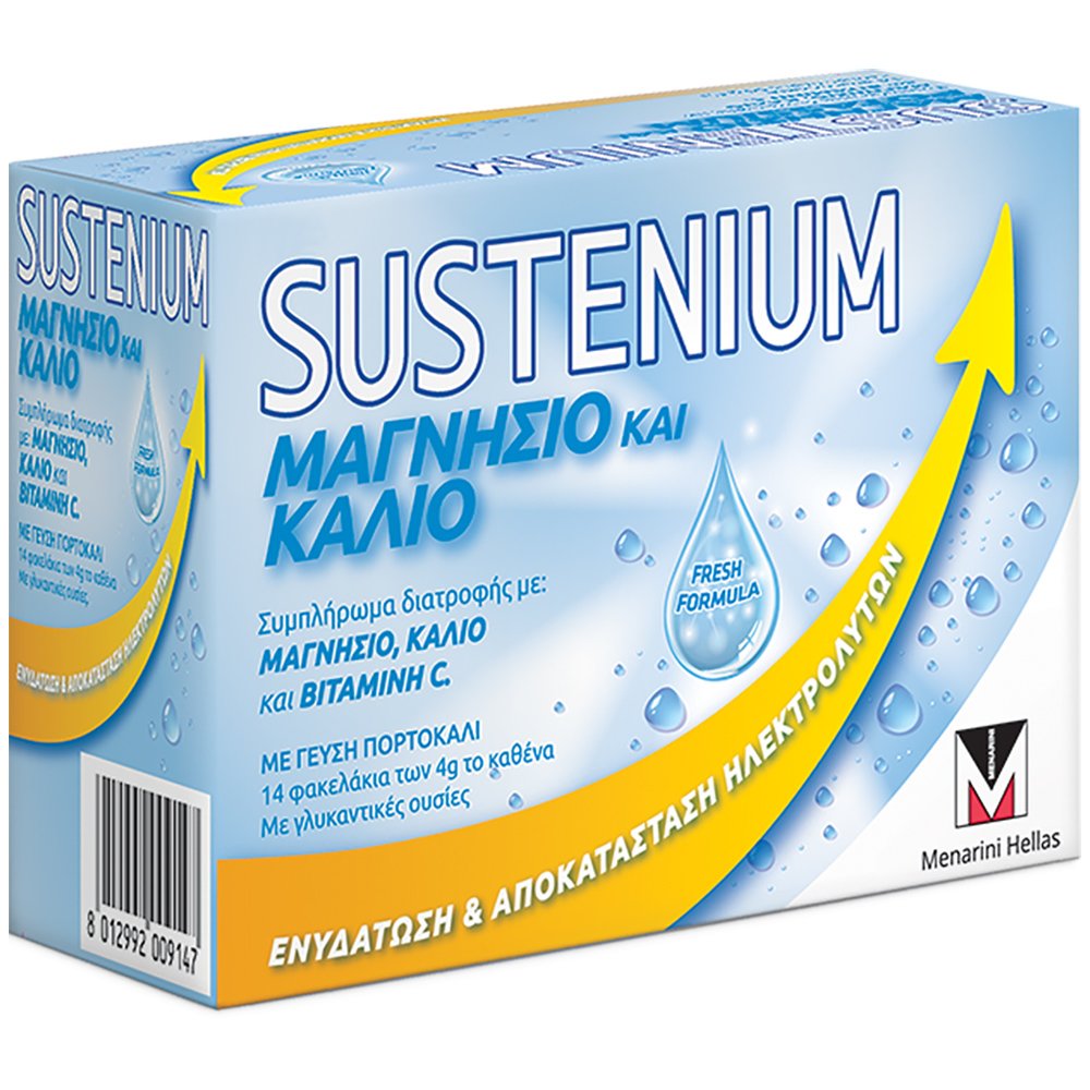 Menarini Sustenium Хранителна добавка с магнезий, калий и витамин С с ...